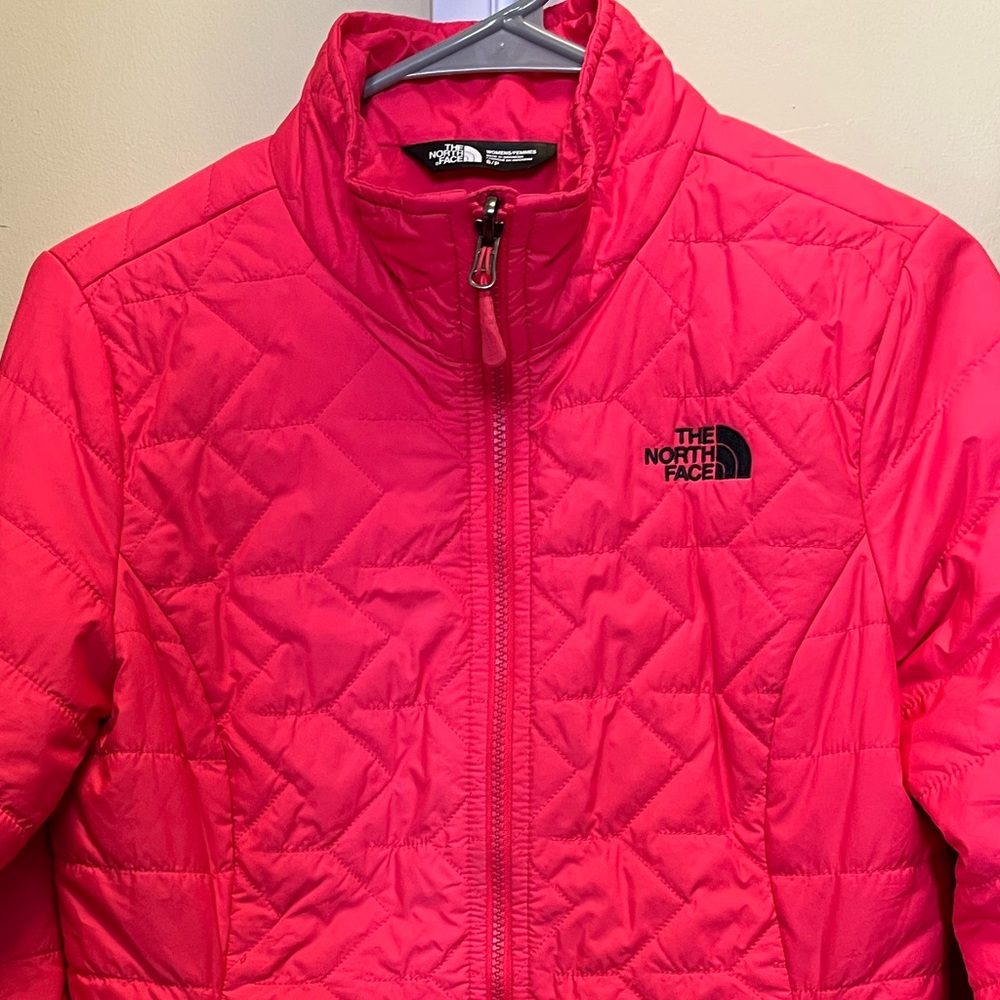 The North Face Pink Puffer Jacket Full Font Zipper Tw… - Gem